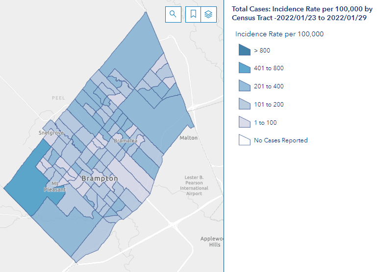 Peel's interactive map shows new COVID-19 hotspots in Brampton | INsauga