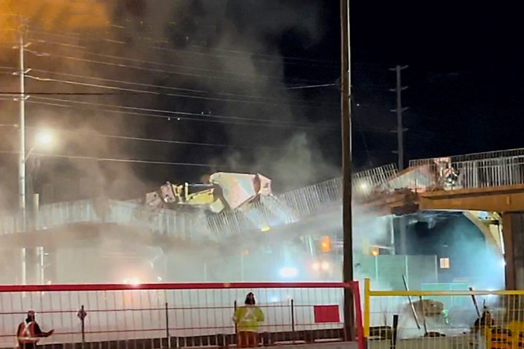 Photos show demolition of pedestrian bridge in Mississauga | INsauga