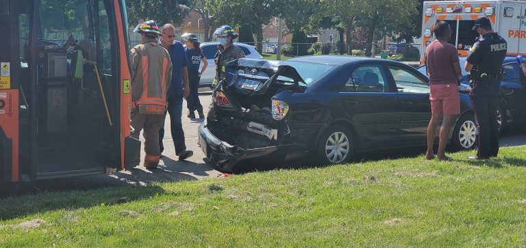 MiWay bus and car collide in Mississauga as two sent to hospital | INsauga