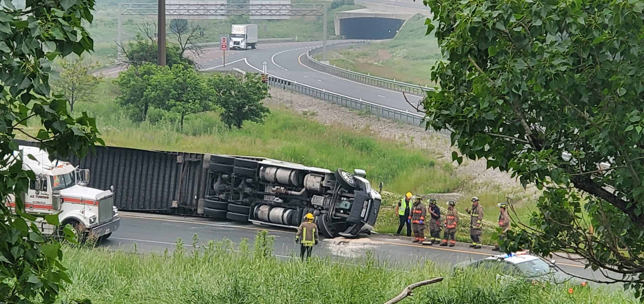 Road closures as truck rolls over in Mississauga | INsauga