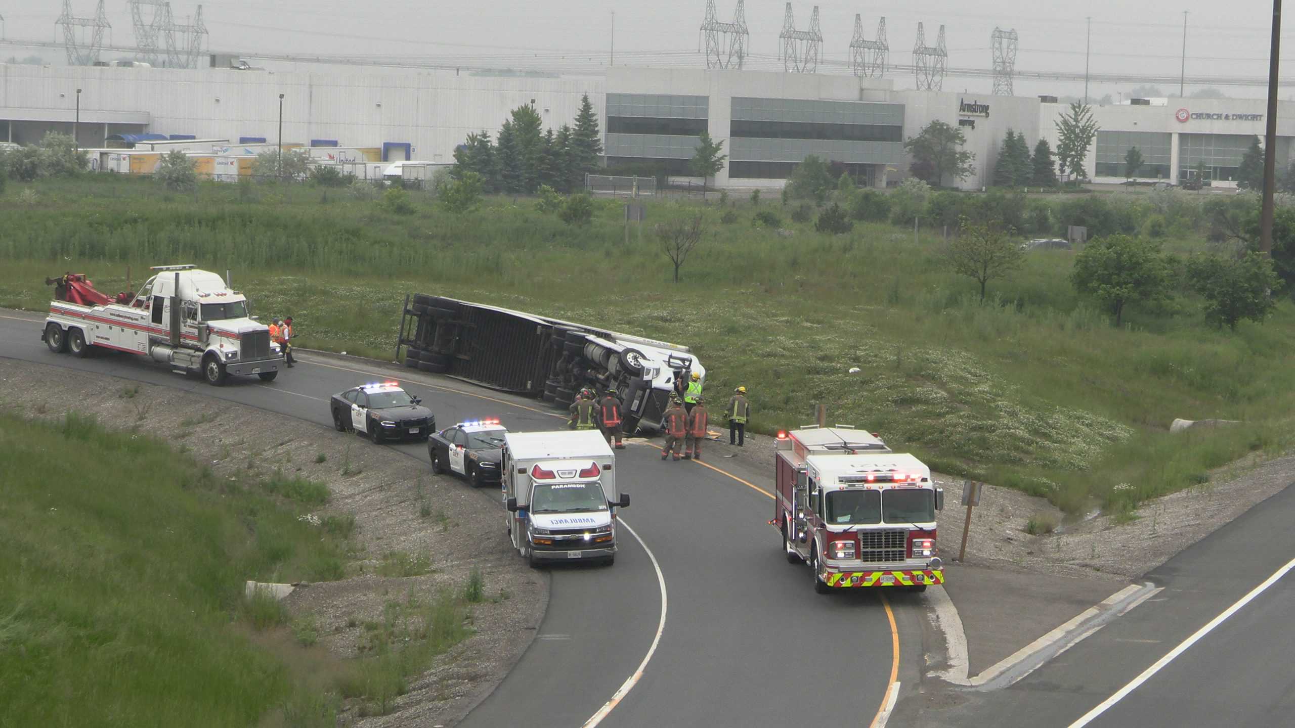 Road closures as truck rolls over in Mississauga | INsauga