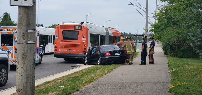 MiWay bus and car involved in crash in Mississauga | INsauga