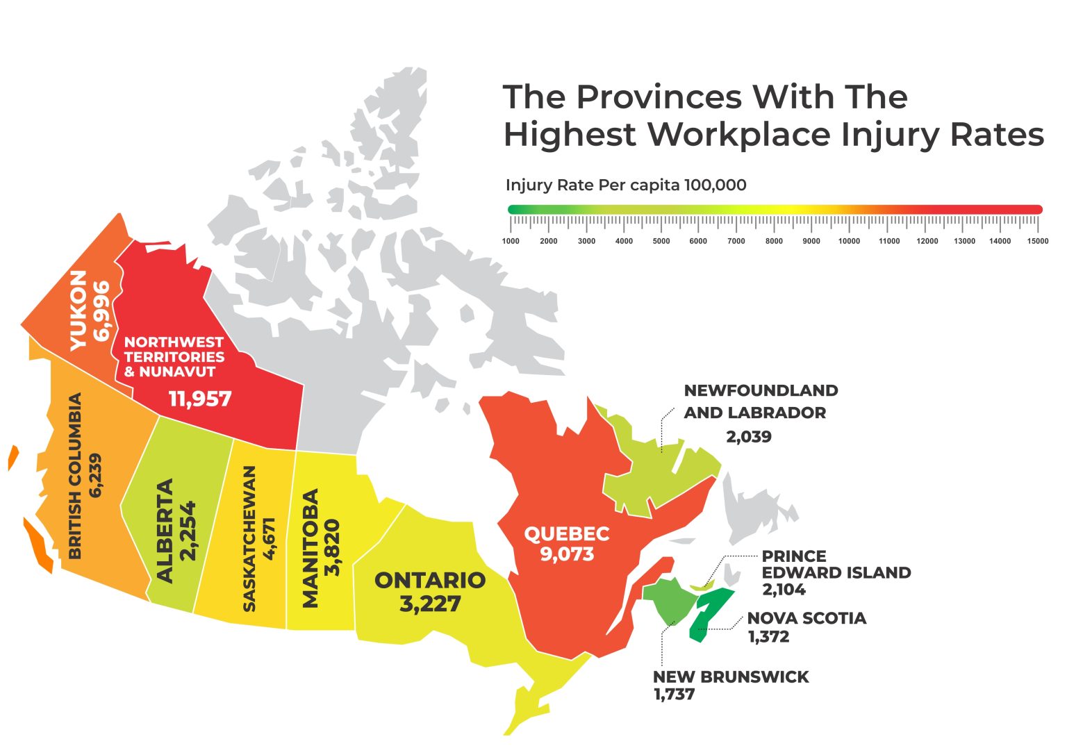 A look at where Ontario ranks in terms of workplace injuries in Canada ...