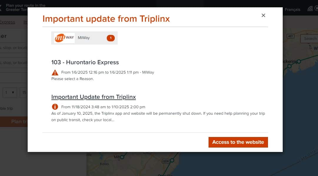 Public transit trip planner app will shut down in Mississauga and ...