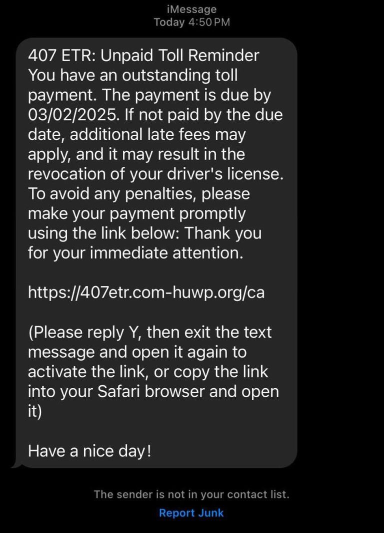 Highway 407 scam targeting people in Ontario | INsauga