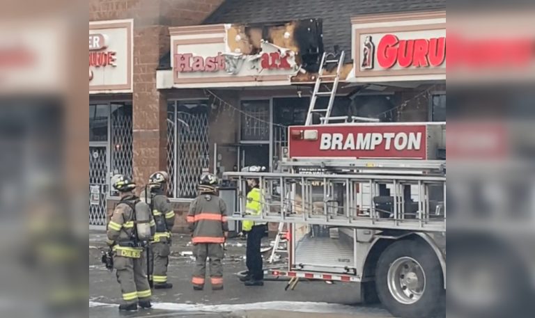 Sign catches fire outside business in Brampton | INsauga