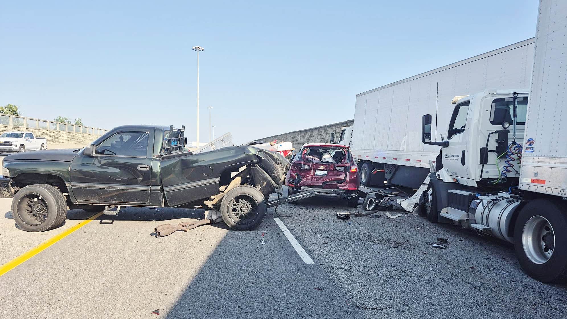 New York driver charged in 7-vehicle crash that closed Toronto-bound ...