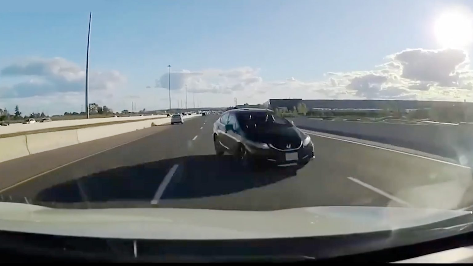 VIDEO: 'Shocking' near-miss with wrong-way driver captured on Highway ...