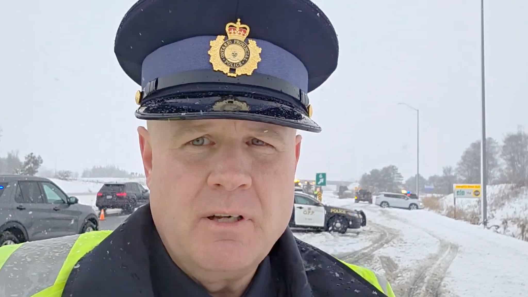2 OPP officers injured after vehicles hit cruisers on snowy Ontario ...