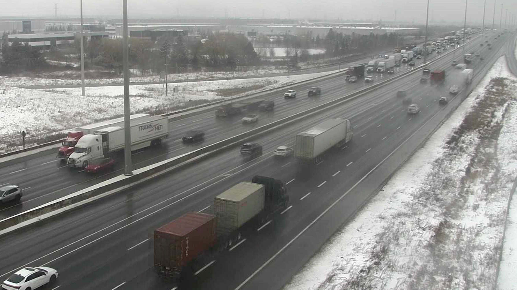 CLOSURE: Bus fire closes Highway 401 ramp in Milton, Ontario | INsauga