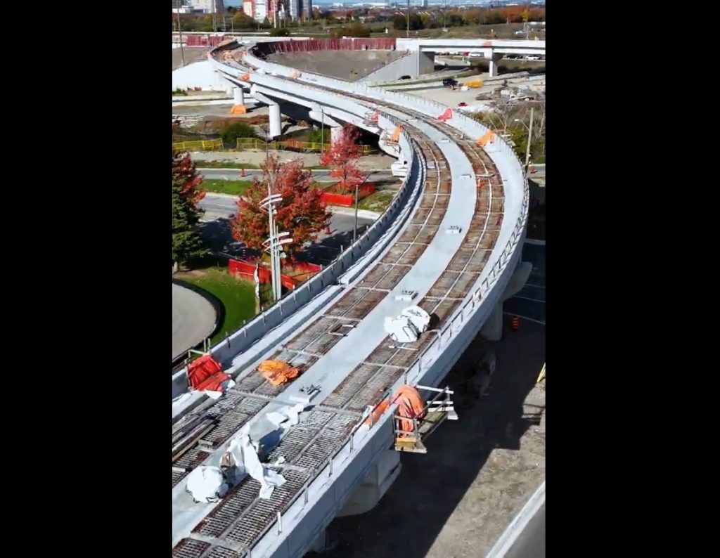 VIDEO: Key part of LRT line takes shape in City Centre of Mississauga ...