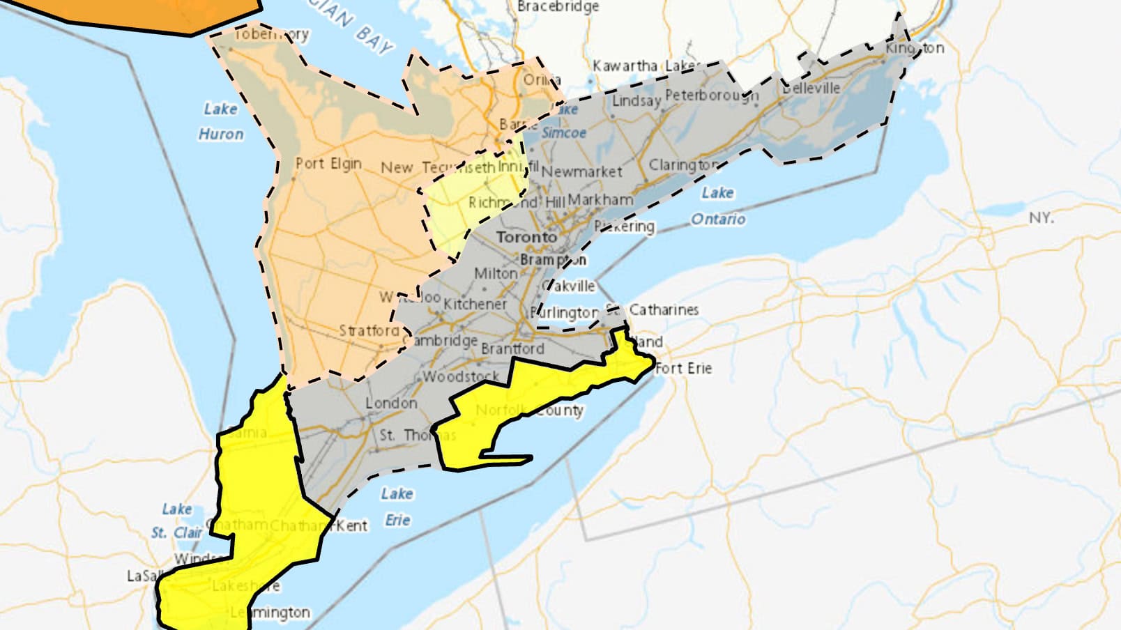 Up to 90 km/h wind gusts, snow squalls forecast for parts of southern ...
