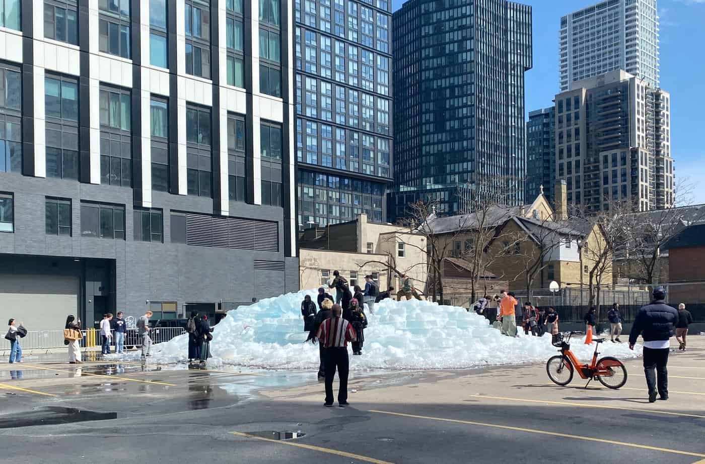 Police ask people enjoying remnants of Drake's 'Iceman' tower to be ...