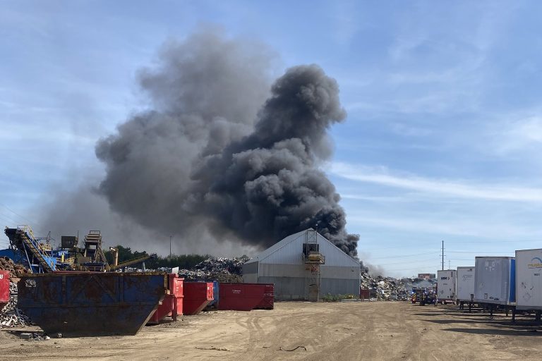 ROAD CLOSED: Smoke from industrial fire could cause traffic backups in ...