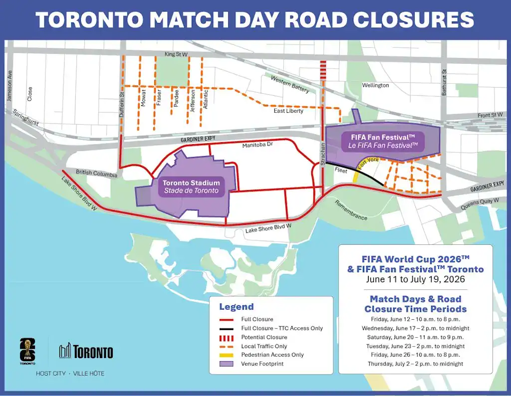 See upcoming road closures for World Cup game days in Toronto | INsauga